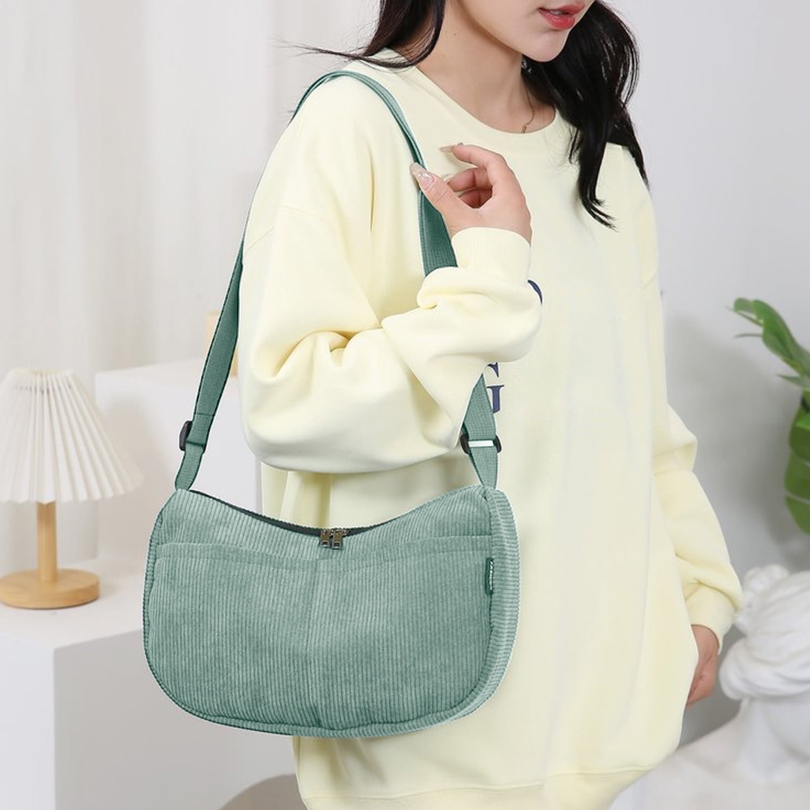 Flannel Womens Casual Shoulder Bags, Washable Messenger Bags, Soft ...