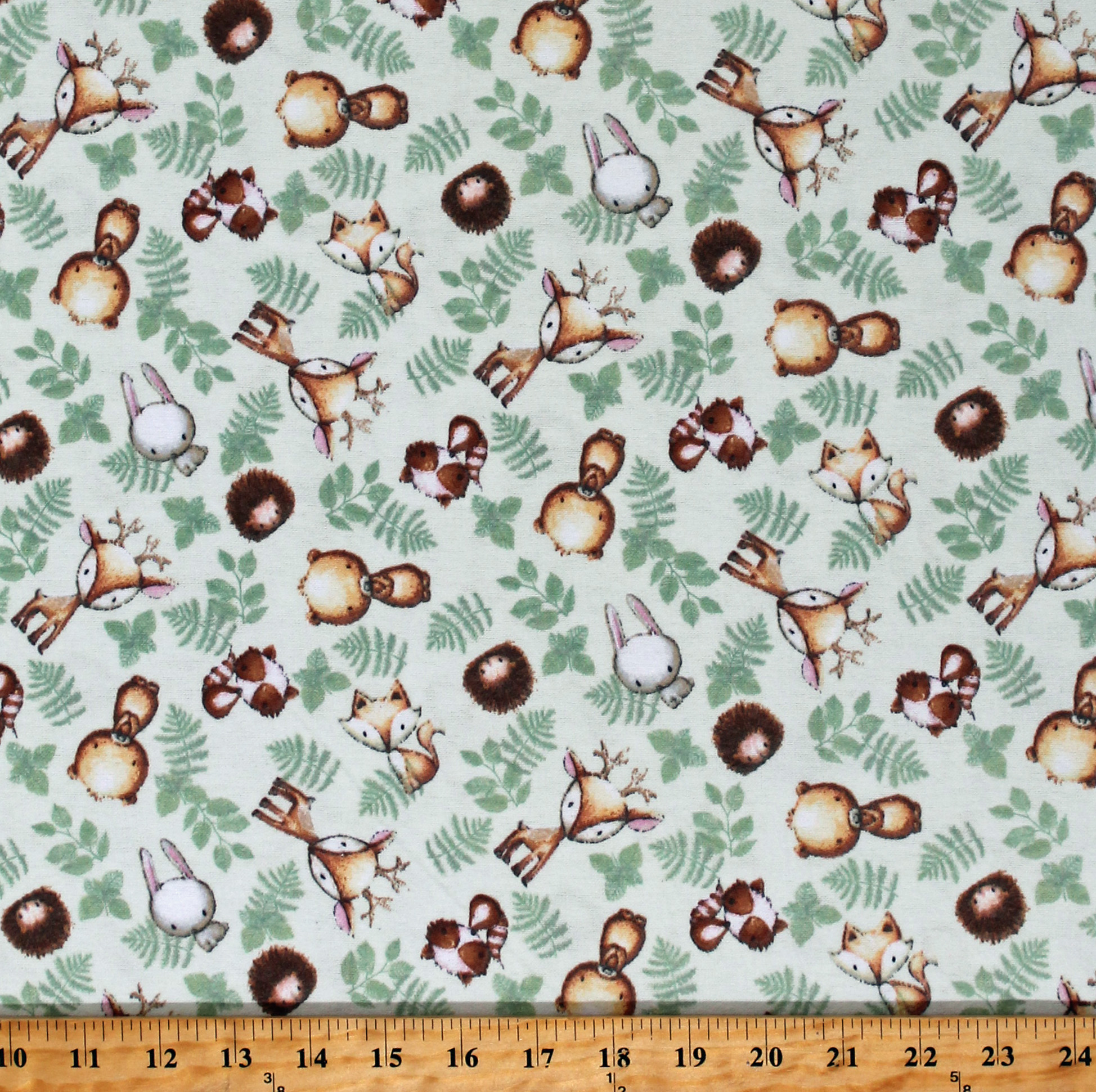 Flannel Woodland Animals Deer Bunnies Bunny Bears Hedgehogs Raccoons ...