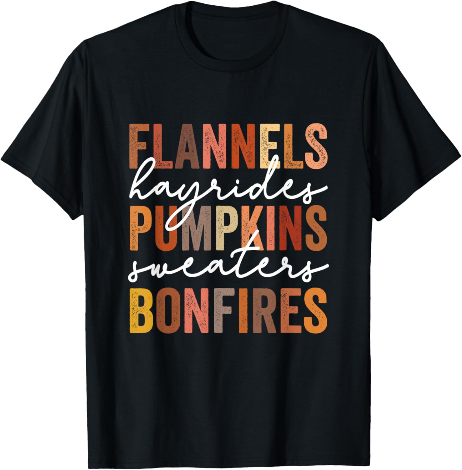 Flannels Hayrides Pumpkins Sweaters Bonfires Autumn Vintage T-ShirtMen ...