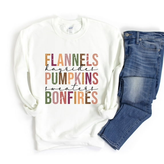 Flannels Hayrides Pumpkins T-Shirts Bonfires T-Shirt - Cozy Fall T ...