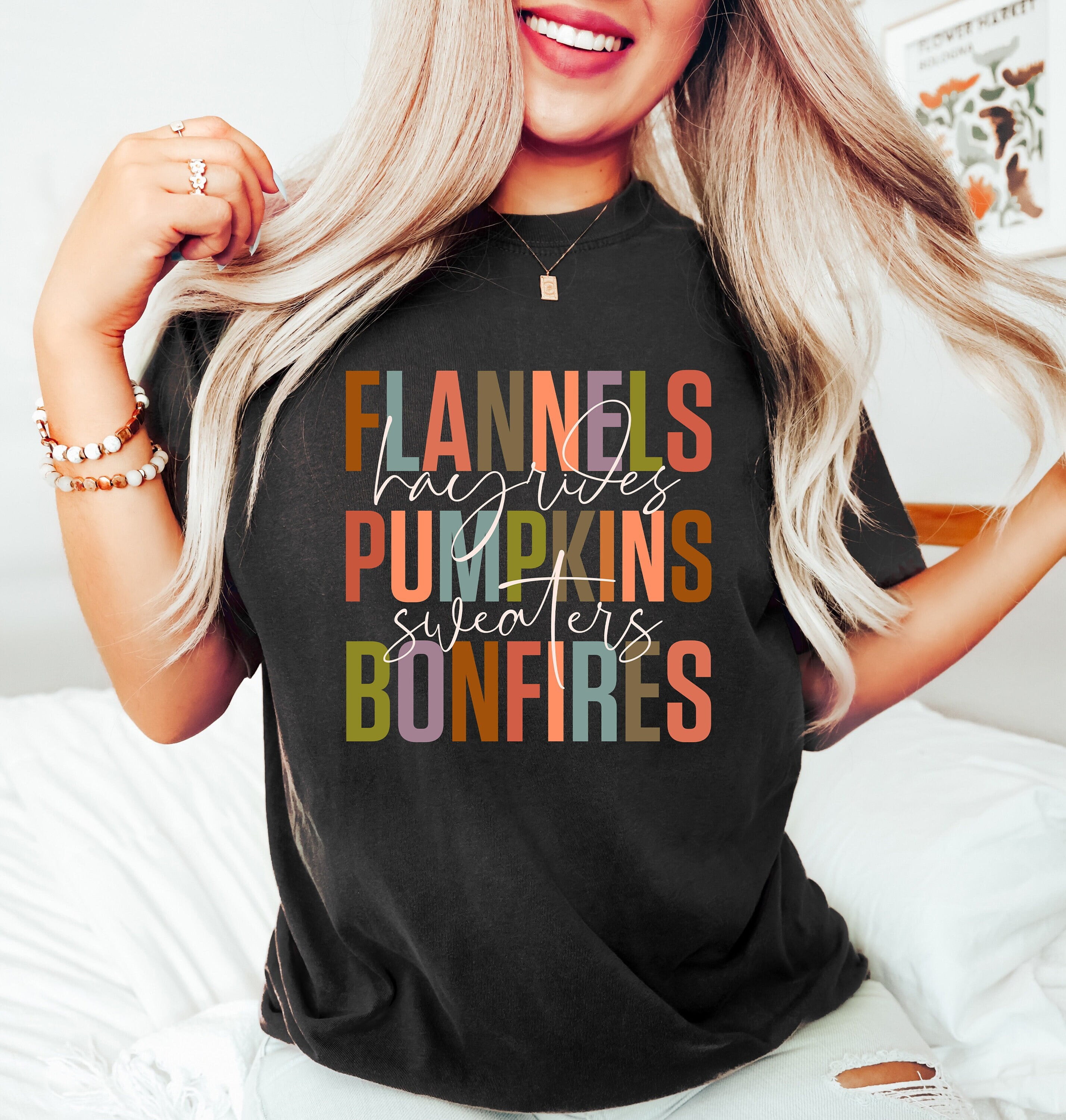 Flannels Hayrides Pumpkins T-Shirts Fall Shirt Fall Tee Pumpkin Spice T ...