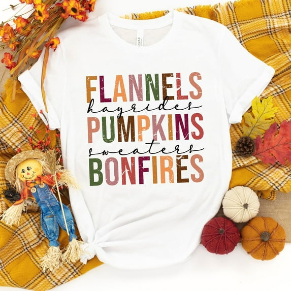 Flannels Pumpkins Hayrides S'mores and Bonfires Shirt, Fall Shirt, Fall ...