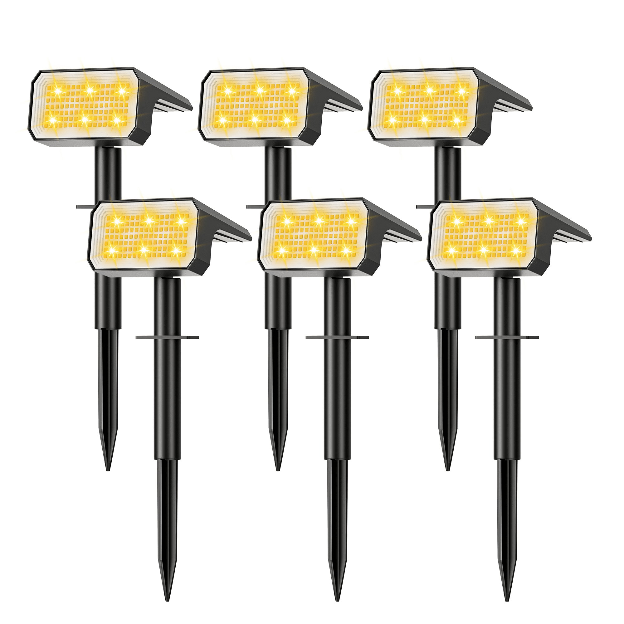 Flaow Solar Lights Outdoor, 6 pack,118 LED Solar Spotlights with 4 ...