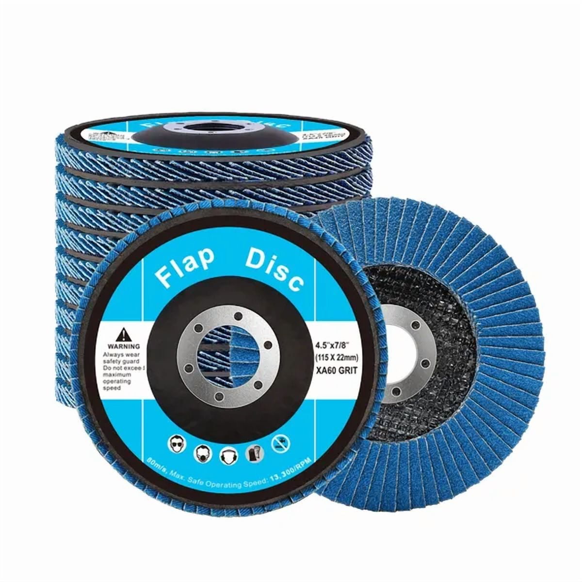 Flap Discs 4.5 x 7.8 Inch 60 Grit Sanding Disc for Angle Grinder 10 ...