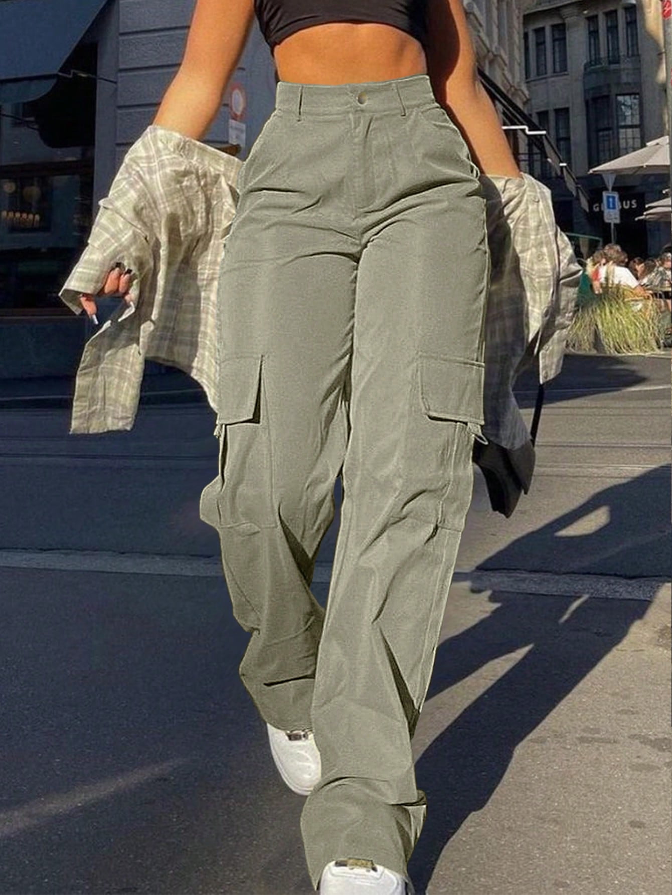 Flap Pocket Side Cargo Pants - Walmart.com