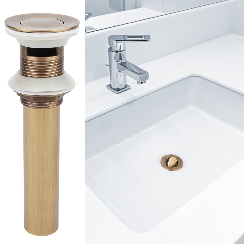 Flap Type Retro Style Brass Basin Drain With Overflow Bathroom Drain ...