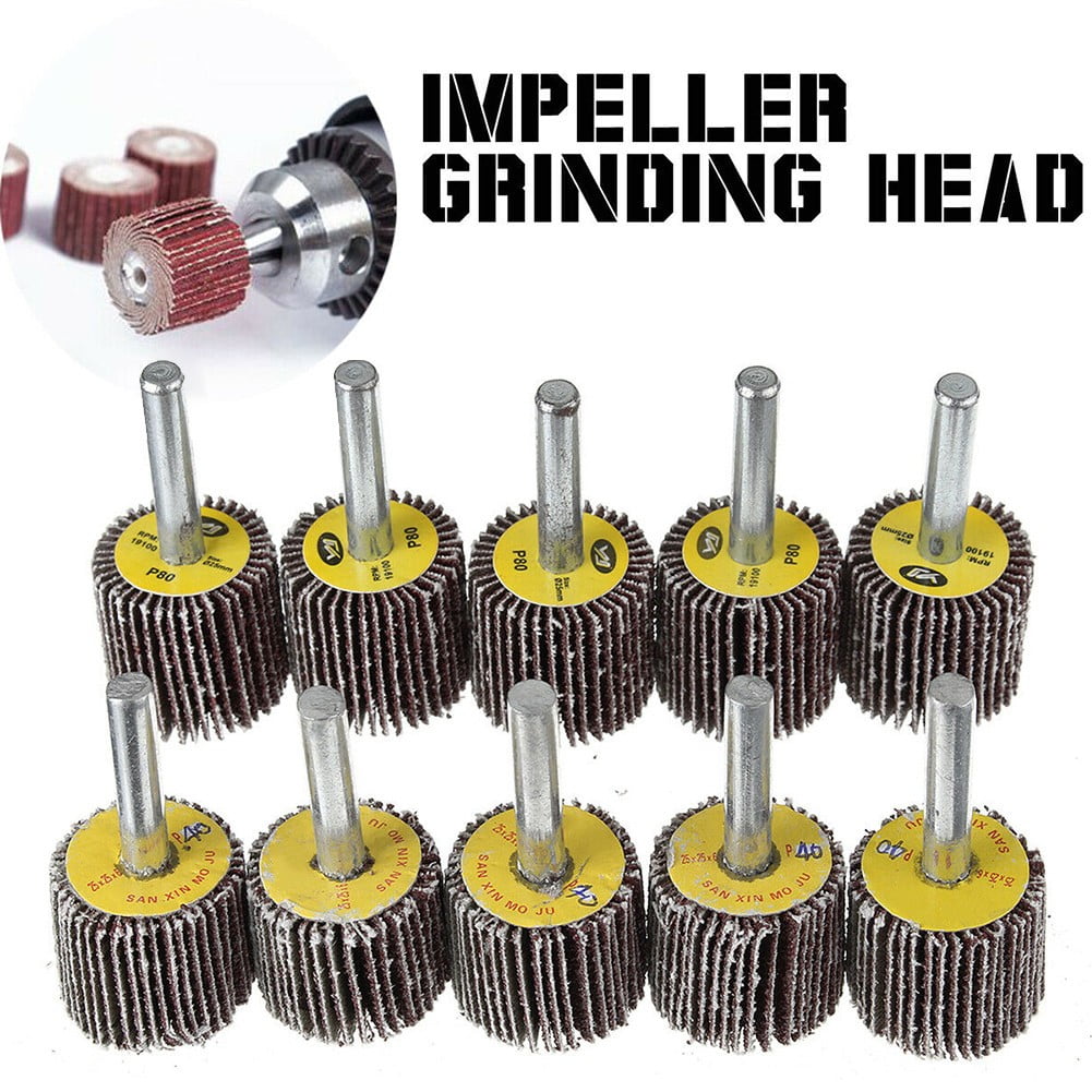 Flap Wheel Disc Sanding Abrasive for Drill 6mm Shank 5PCS 40 + 5PCS 80 ...