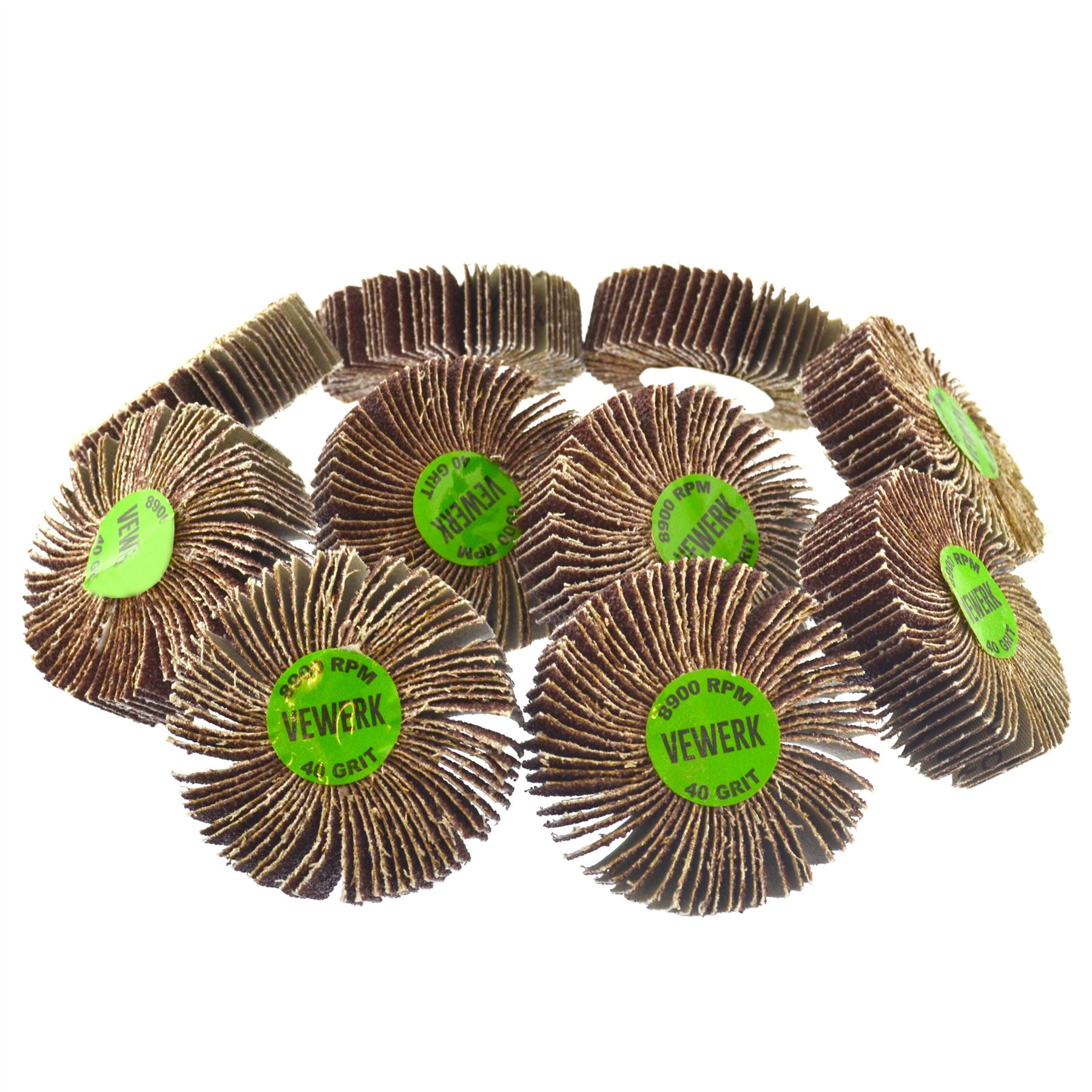 Flap Wheel Disc Shaft Mounted Abrasive Sanding Drill 80mm 40Grit 10PK ...