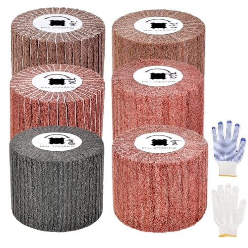 Flap Wheels 6-Pack - 4.8" x 4" Wire Wheel Set for Polishing ...