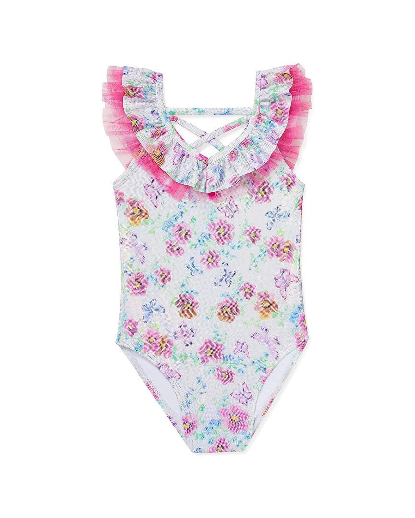 Flapdoodles girls Flower Butterfly Print One-Piece, G5 - Walmart.com
