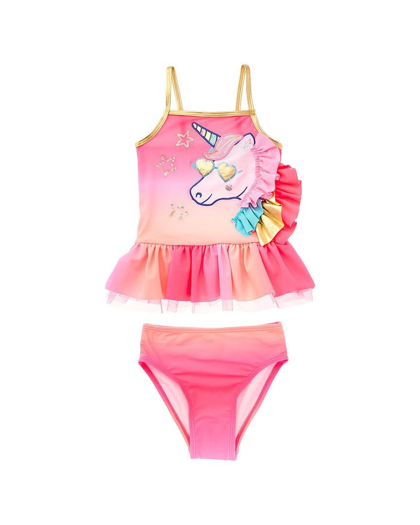 Flapdoodles Girls Unicorn 2pc Swimsuit 4t