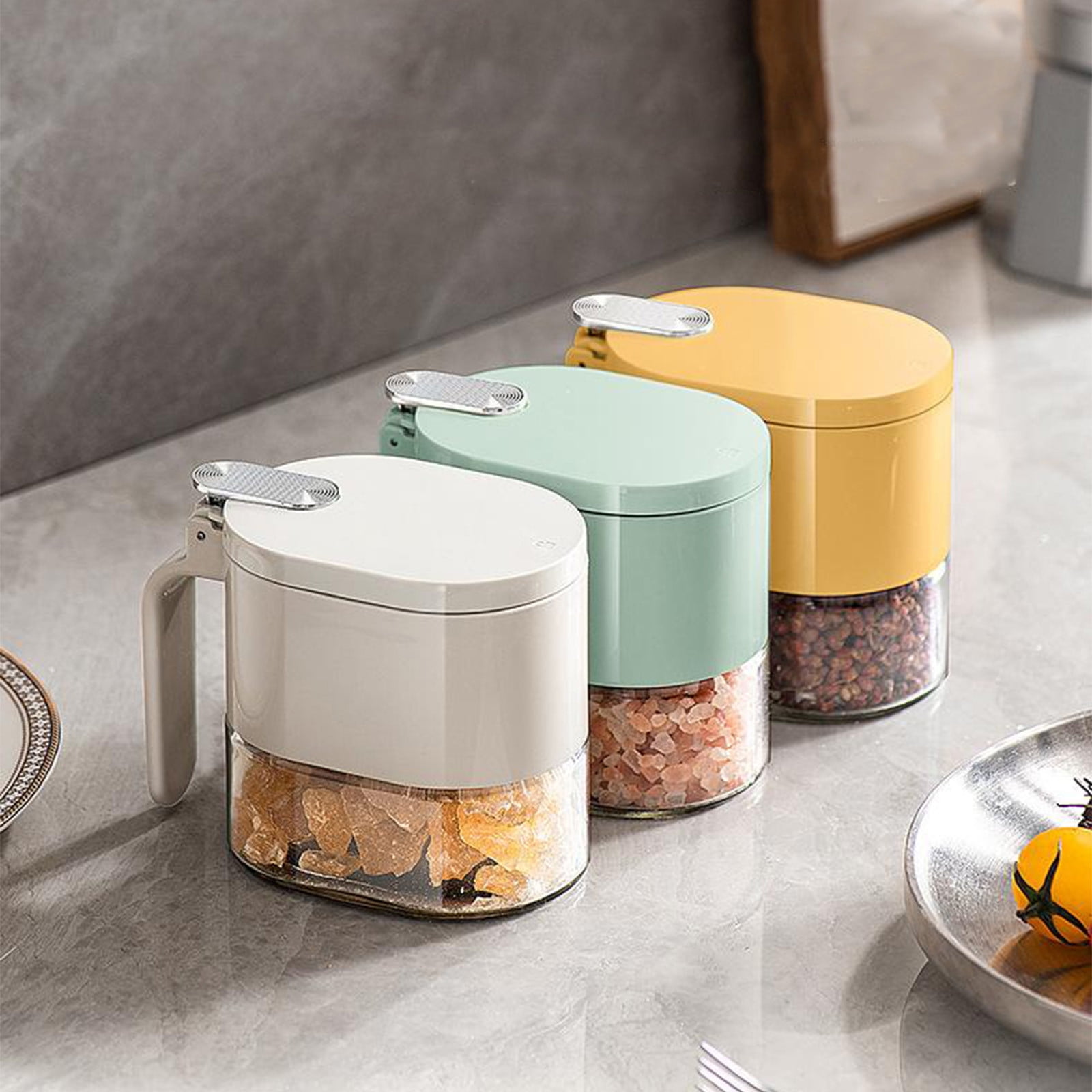 Flapper Cap Spice Jars, Glass Airtight Storage, Leak-Proof Freshness ...