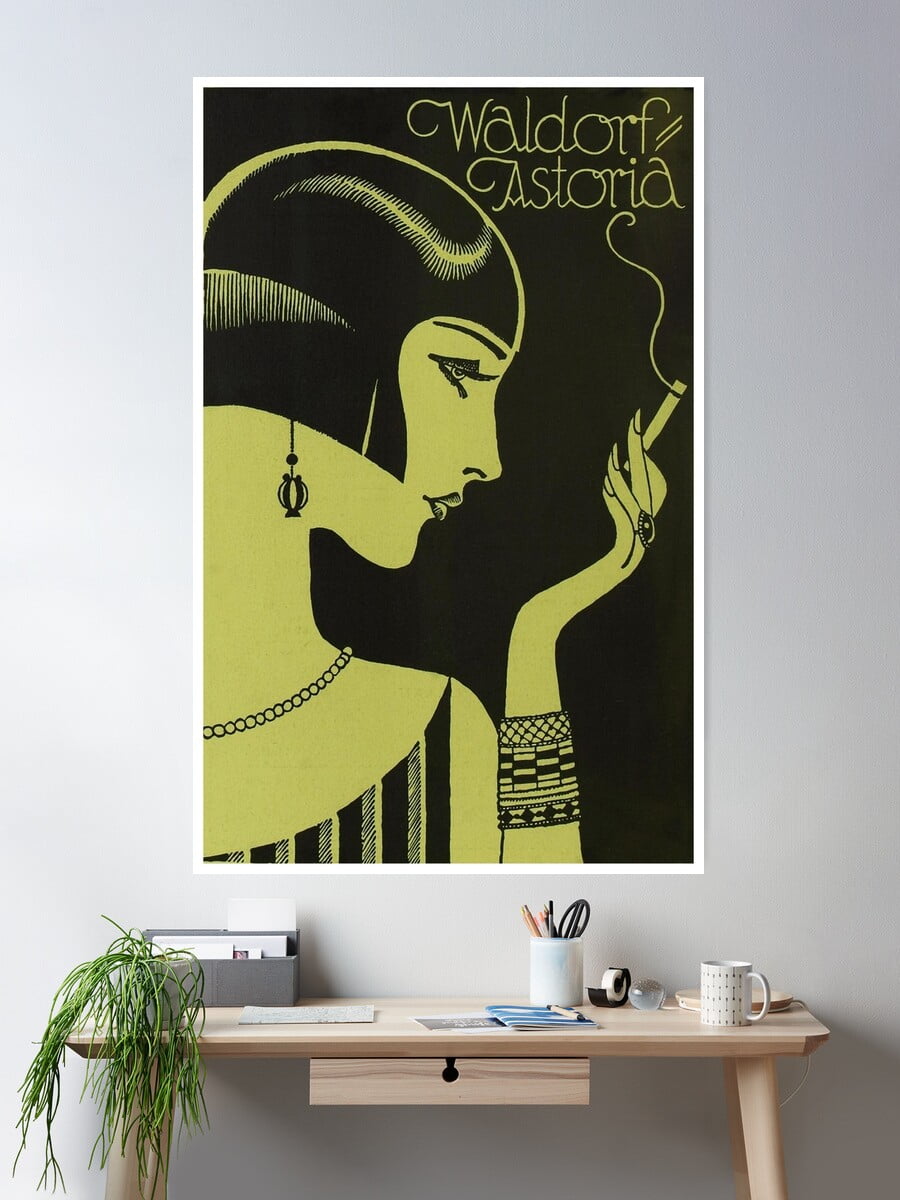 Flapper With A Cigarette Vintage Poster Poster Wall Art, Modern Wall ...