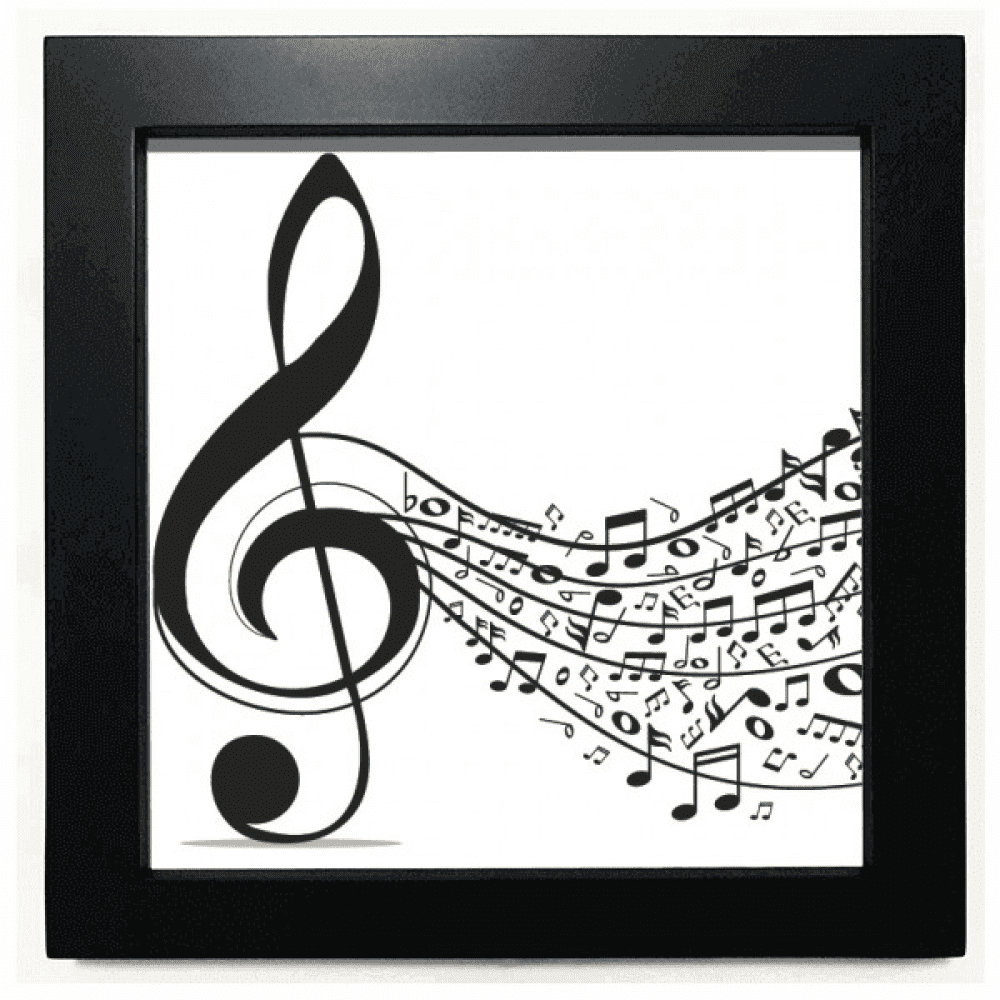 Flappg Music Notes Treble Clef Black Square Frame Picture Wall Tabletop ...