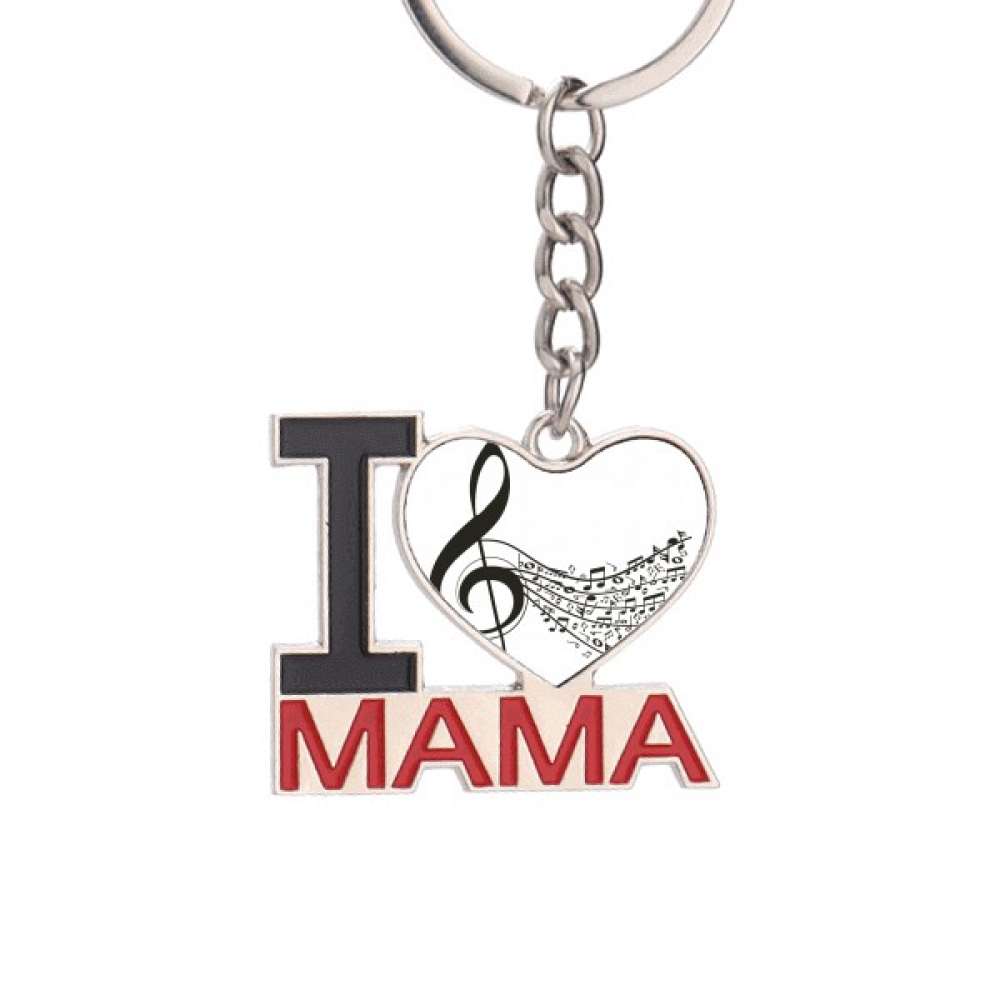 Flappg Music Notes Treble Clef Keychain Metal Keyring Holder Love MAMA ...