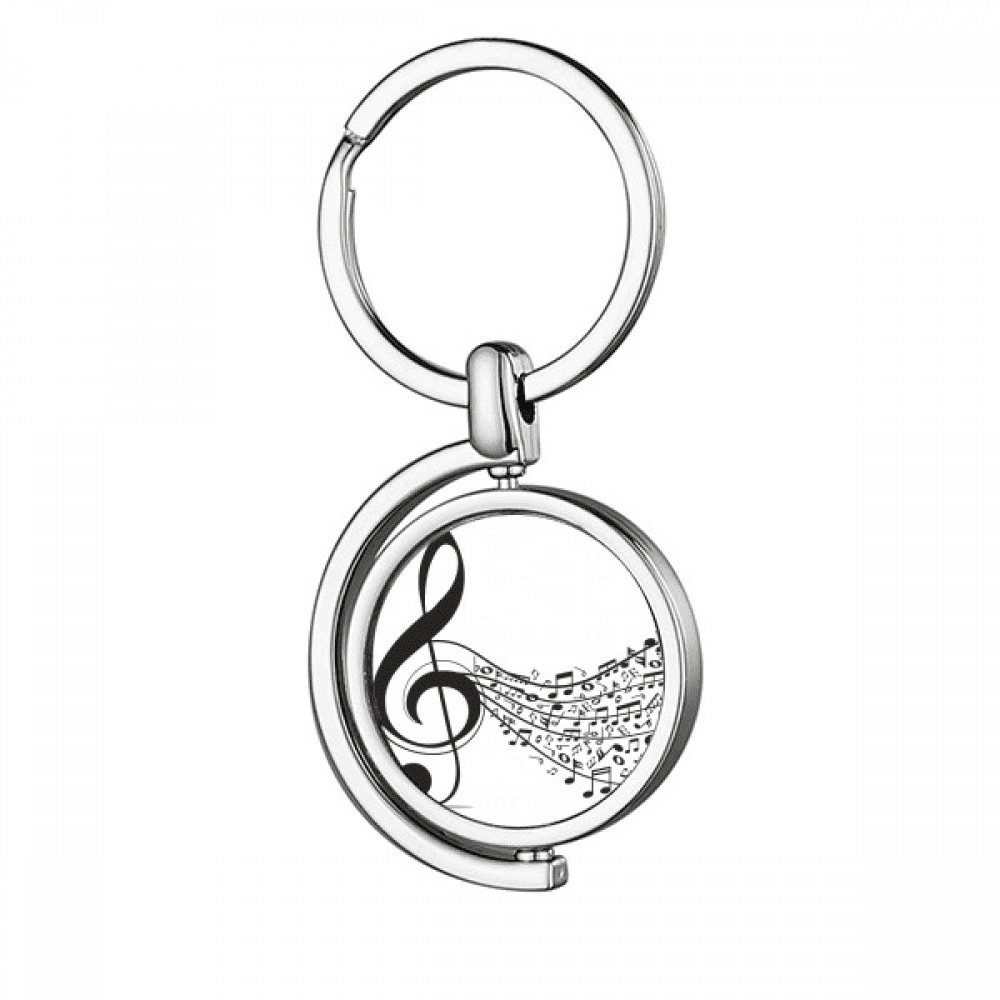 Flappg Music Notes Treble Clef Rotating Keychain Metal Keyring Holder ...