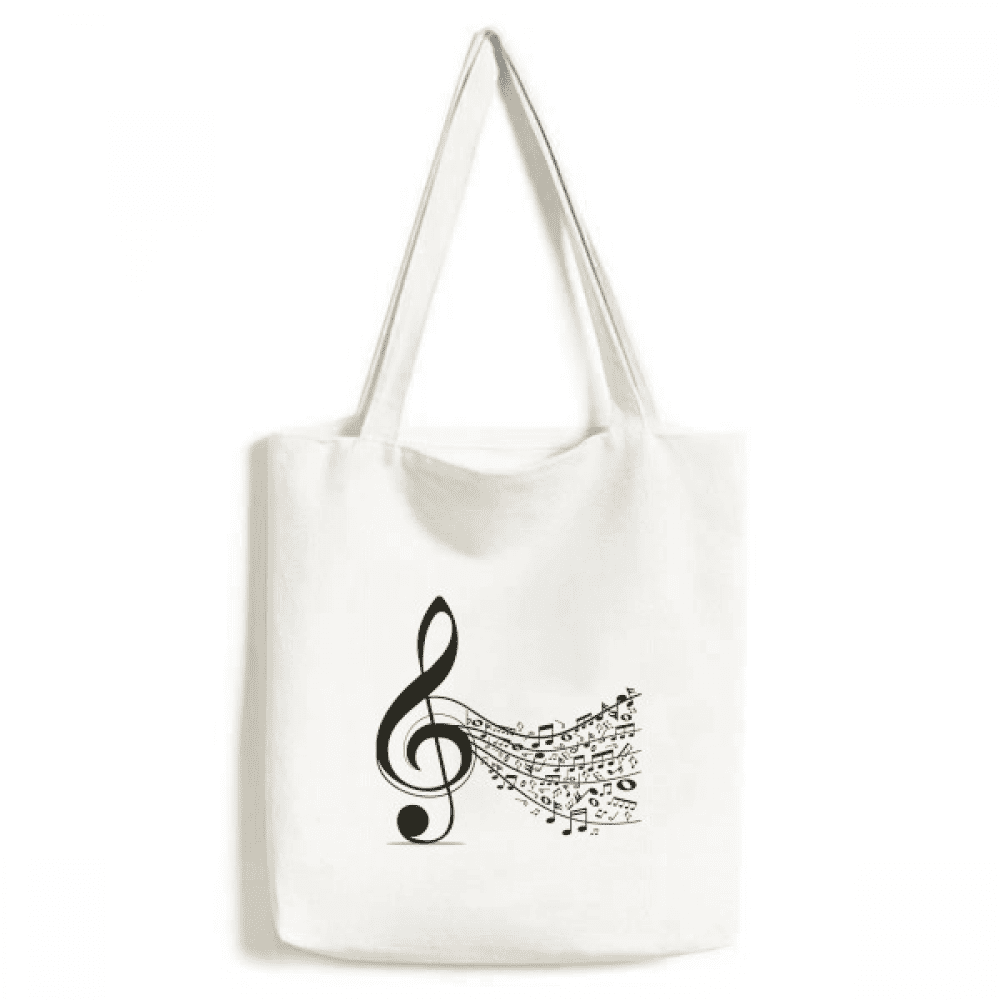 Flappg Music Notes Treble Clef Tote Canvas Bag Shopping Satchel Casual ...