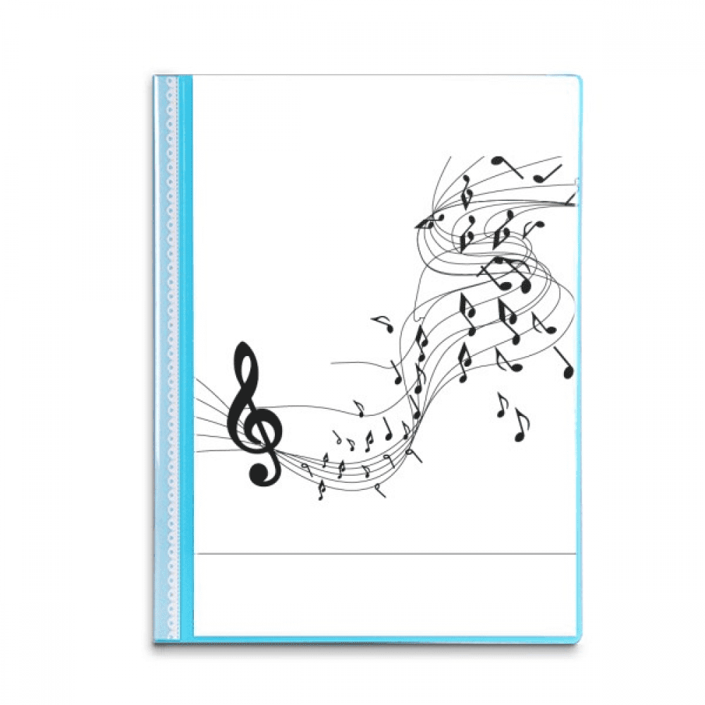 Flappg Purple Music Notes White Book Sheet Protectors Portfolio Binder ...