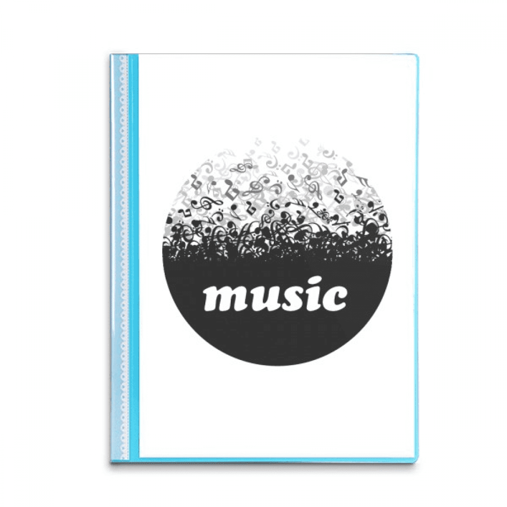 Flappg White Music Notes Black Book Sheet Protectors Portfolio Binder ...