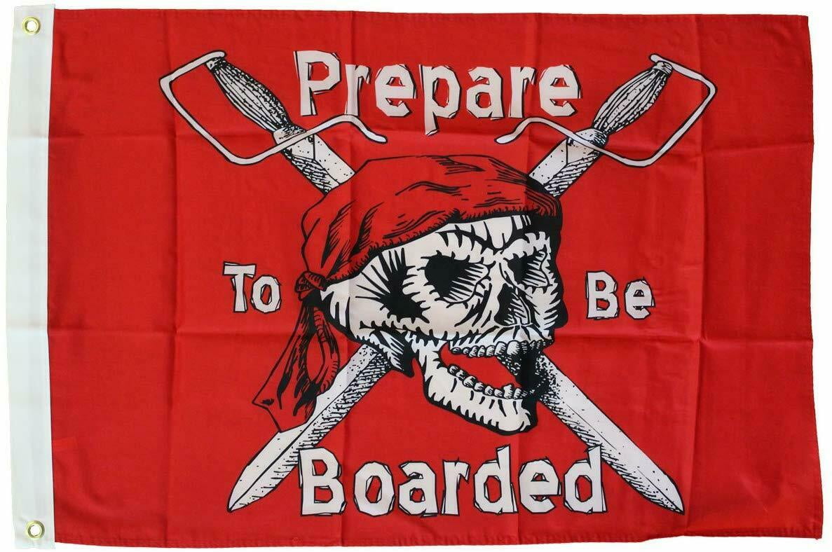 Flappin' Flags Prepare to Be Boarded - 2 ft x 3 ft Pirate Nylon Flag ...