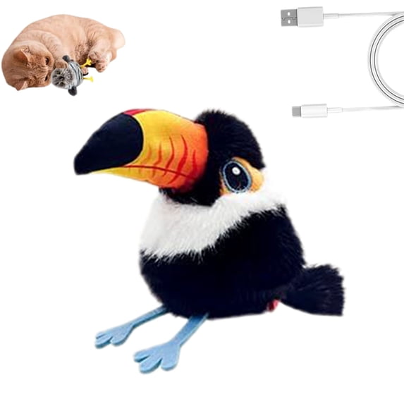 Flapping Bird Cat Toy, 2026 Upgraded Interactive Flying Chirping Bird ...