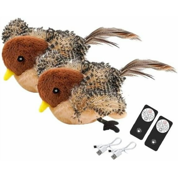 Flapping Bird Cat Toy, Rechargeable Interactive Cat Toy with Realistic ...