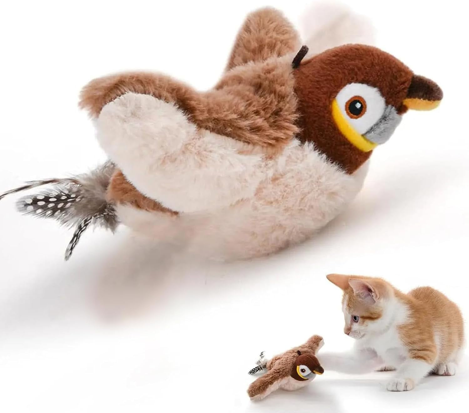 Flapping Chirping Bird Cat Toy, Flying Bird Cat Toys for Indoor Cats ...