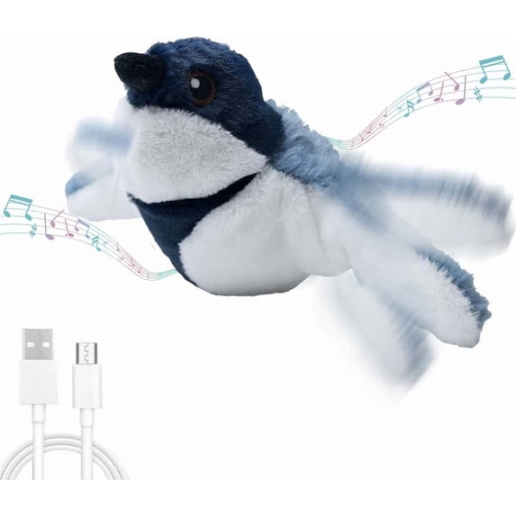 Flapping Chirping Bird (Non-Flying), ,Touch Activated Plush ,Simulates ...
