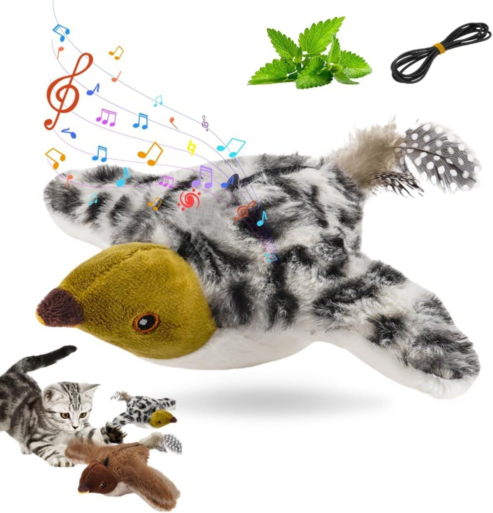 Flappy Bird Cat Toy, Interactive Flapping Chirping Wings (No Flying ...