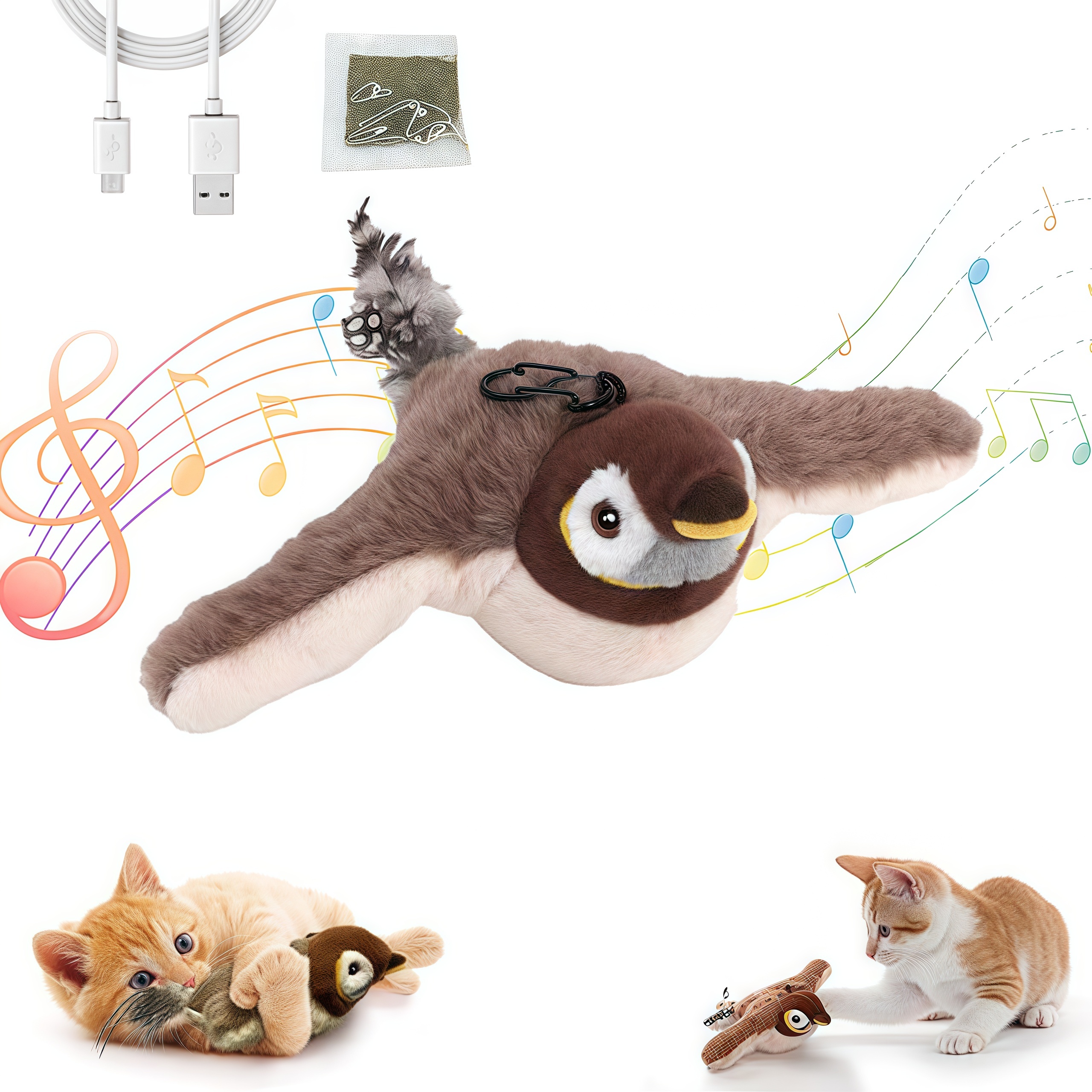 Flappy Bird Chase Cat Toy,Simulation Bird Interactive Cat Toy,Lifelike ...