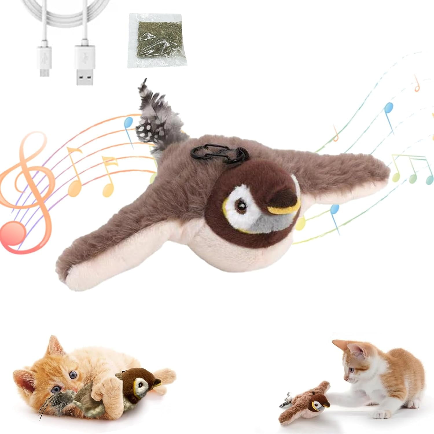 Flappy Bird Toy for Indoor Cats,Interactive Flapping Bird Cat Toy ...