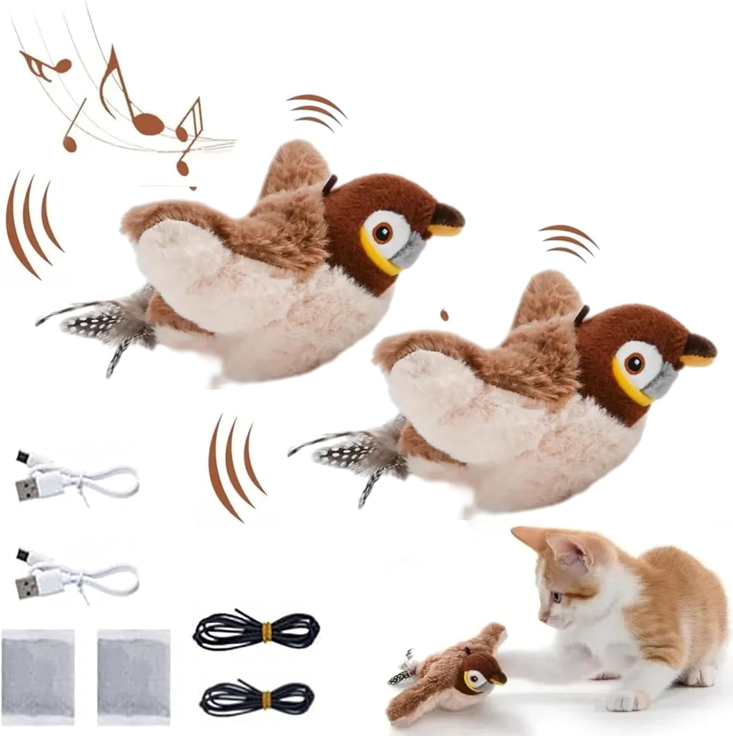 Flappychase-Flappychase Bird, Flapping Bird Cat Toy, Interactive Flying ...