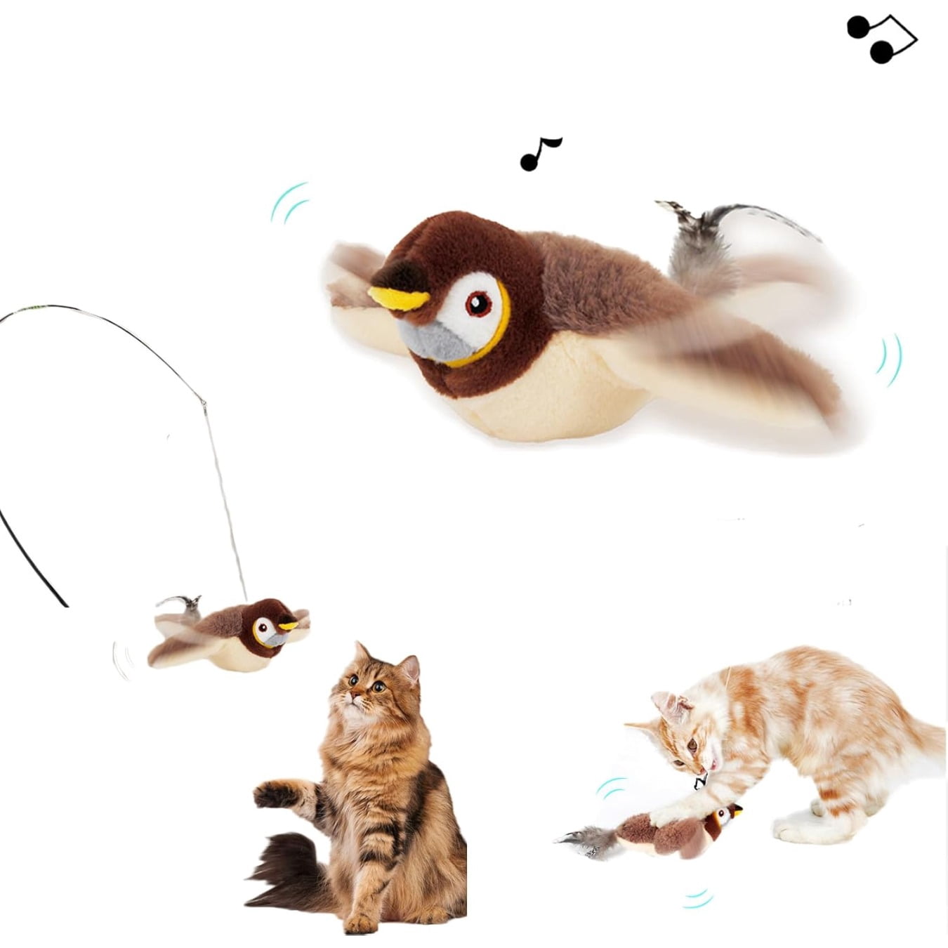 Flappychase Interactive Cat Toy - 2025 New Bird Chase Cat Toy,Simulated ...