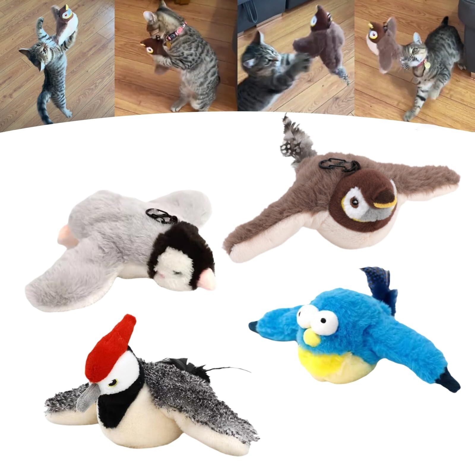 Flappychase Interactive Cat Toy, Flappy Chase Bird Cat Toy Flying ...