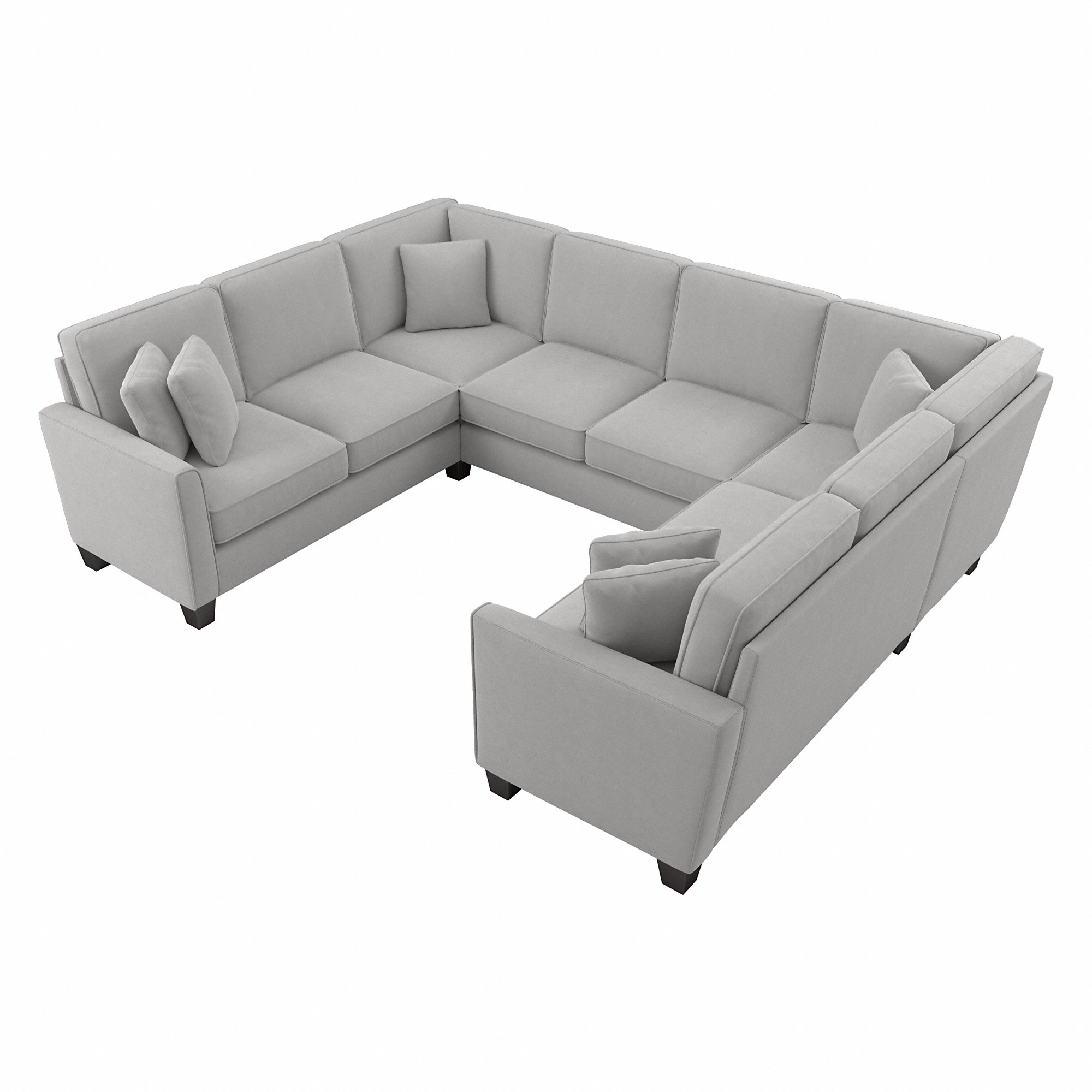 Flare 113W U Shaped Sectional Couch in Light Gray Microsuede Fabric ...