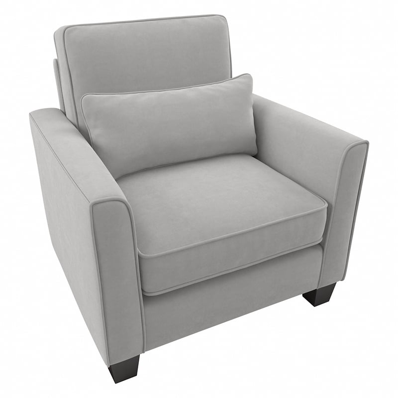 Flare Accent Chair with Arms in Light Gray Microsuede Fabric - Walmart.com