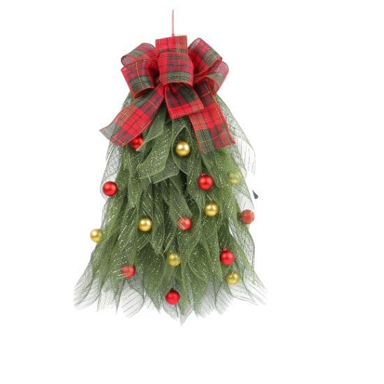 Flare Fable 2 FT with Red Bow Green Mesh Christmas Swags, Hanging ...
