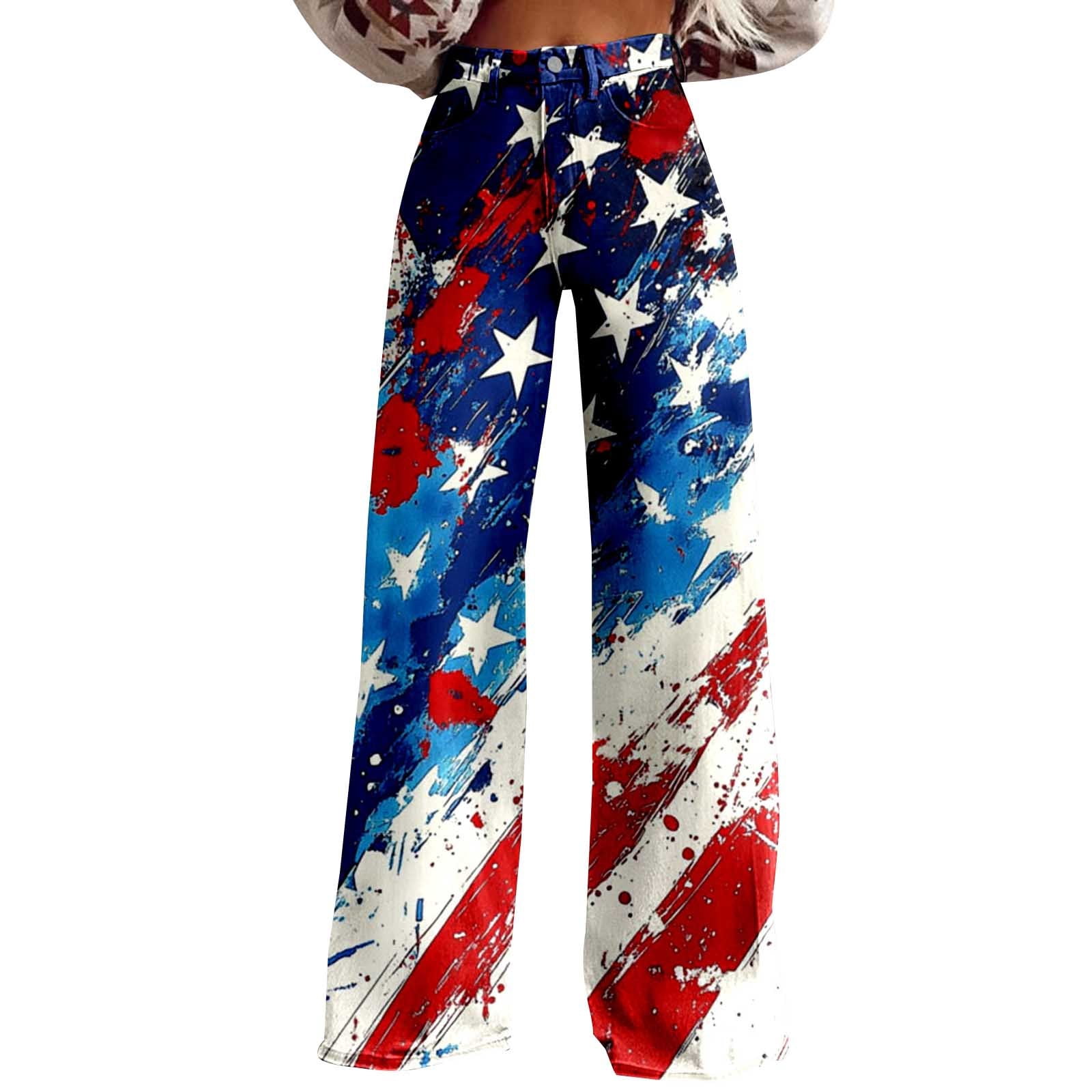 Flare Jeans for Women - Vintage Floral Print Wide Leg Pants, Hot Pink ...