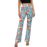Flare Leggings for Women - Abstract Leaves Fox Leggings Womens Pants ...