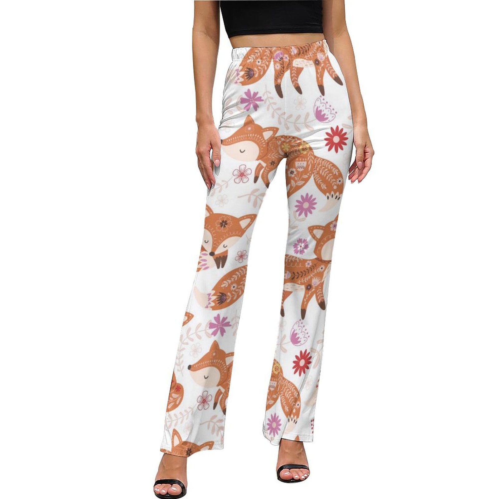 Flare Leggings for Women,Beautiful Fox1 High Waisted Yoga Pants with ...