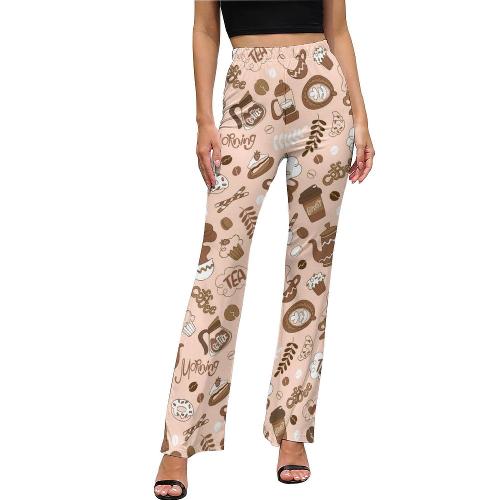 Flare Leggings for Women, Coffee Tea Pots Yoga Pants Women with Tummy ...