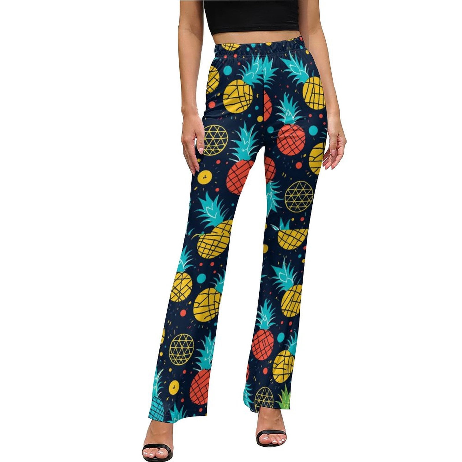 Flare Leggings for Women,Colorful Pineapple High Waisted Yoga Pants ...