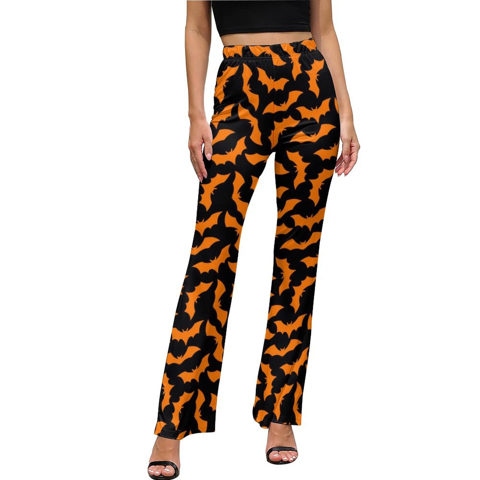 Flare Leggings for Women,Halloween Bat High Waisted Yoga Pants with ...