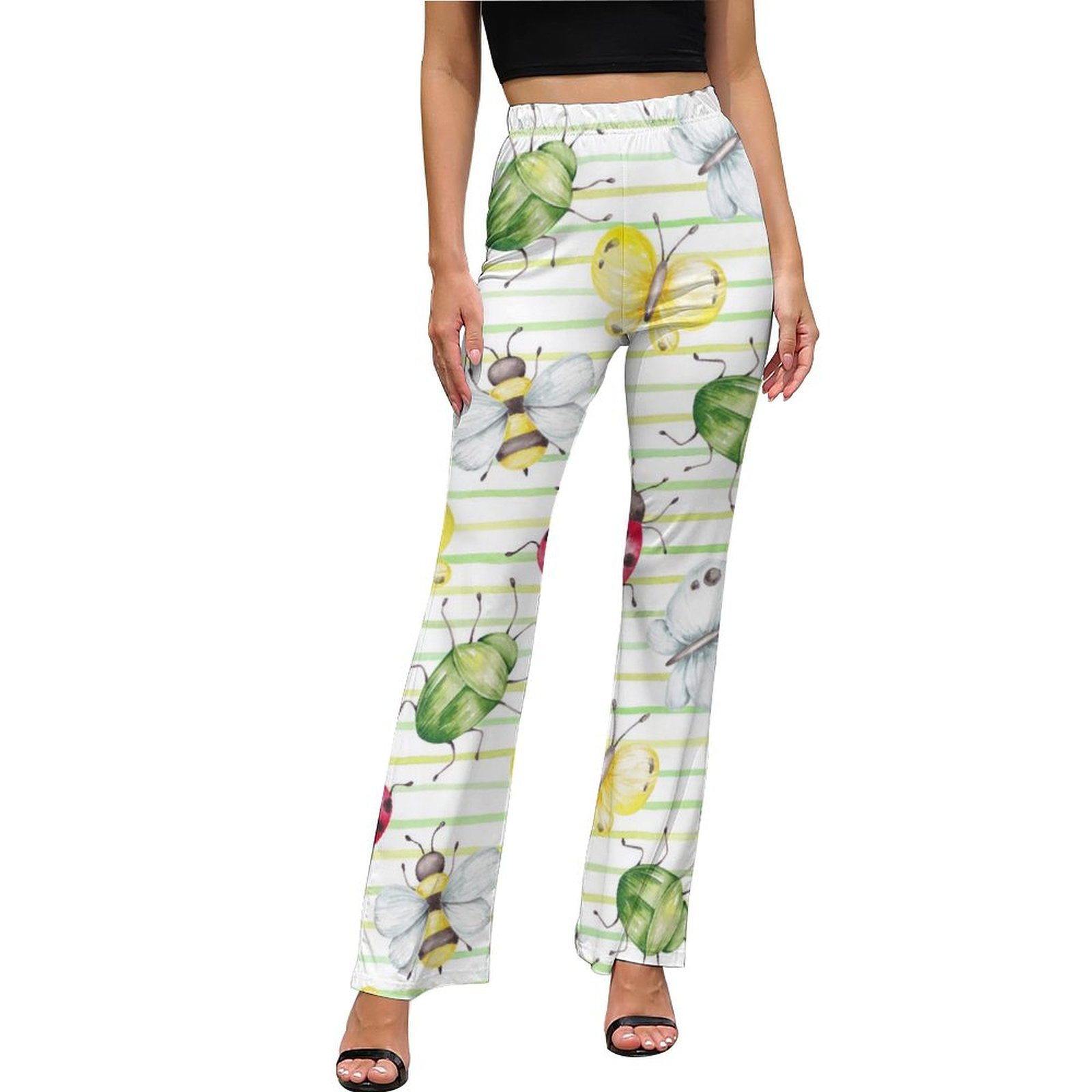 Flare Leggings for Women, Insects Yoga Pants Women with Tummy Control ...