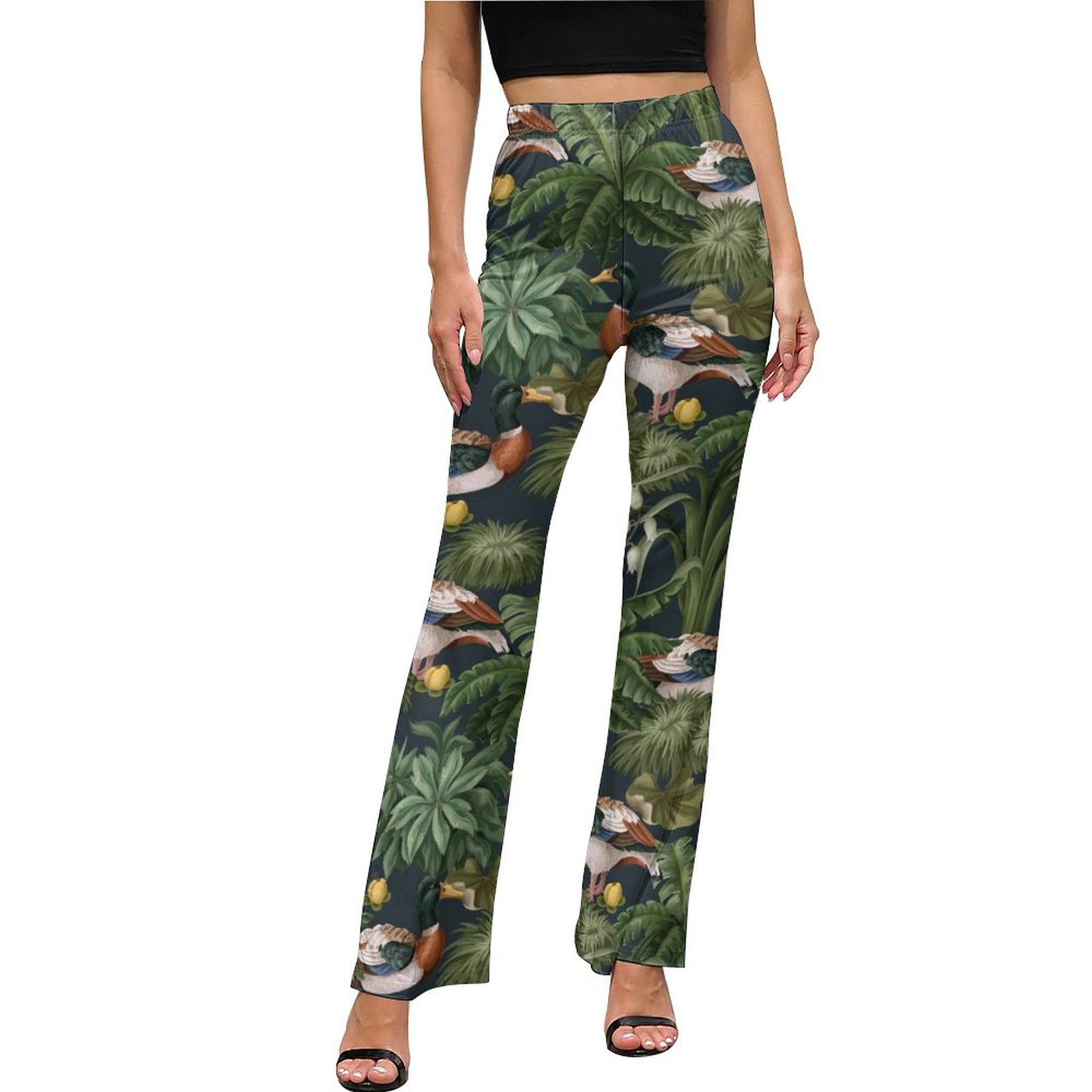 Flare Leggings for Women,Mallard Ducks And Water High Waisted Yoga ...