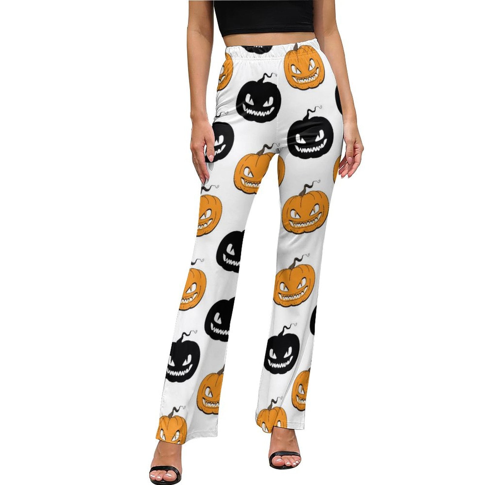Flare Leggings for Women - Pumpkins Halloween Elements Leggings Womens ...