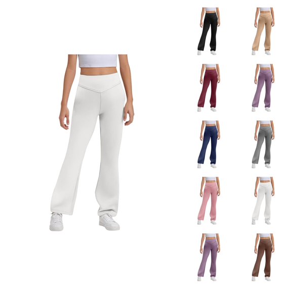 Flare Leggings for Girls 2025 Casual High Waisted Bootcut Bell Bottoms ...