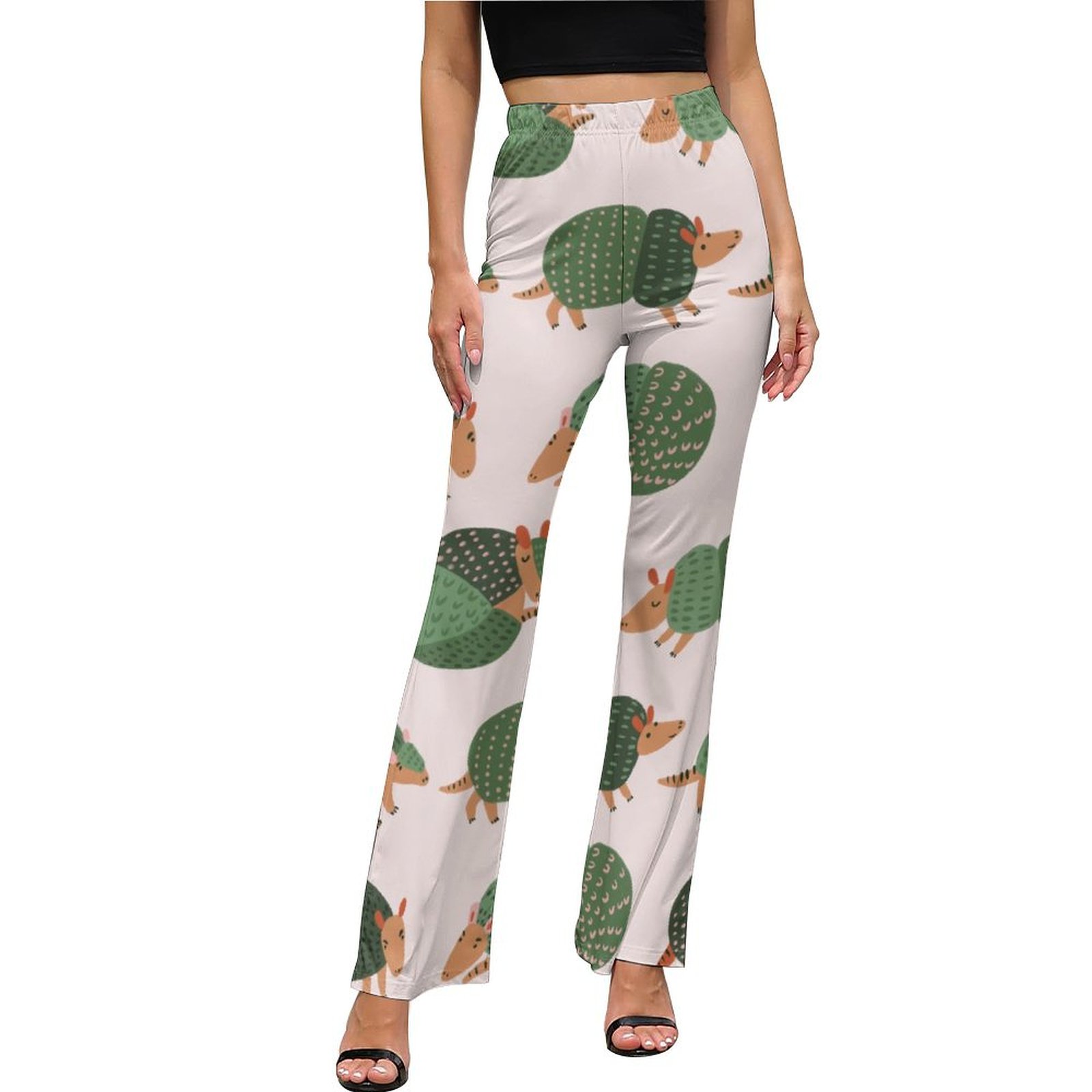 Flare Leggings for Women Cute Armadillo High - Waisted Tummy Control ...