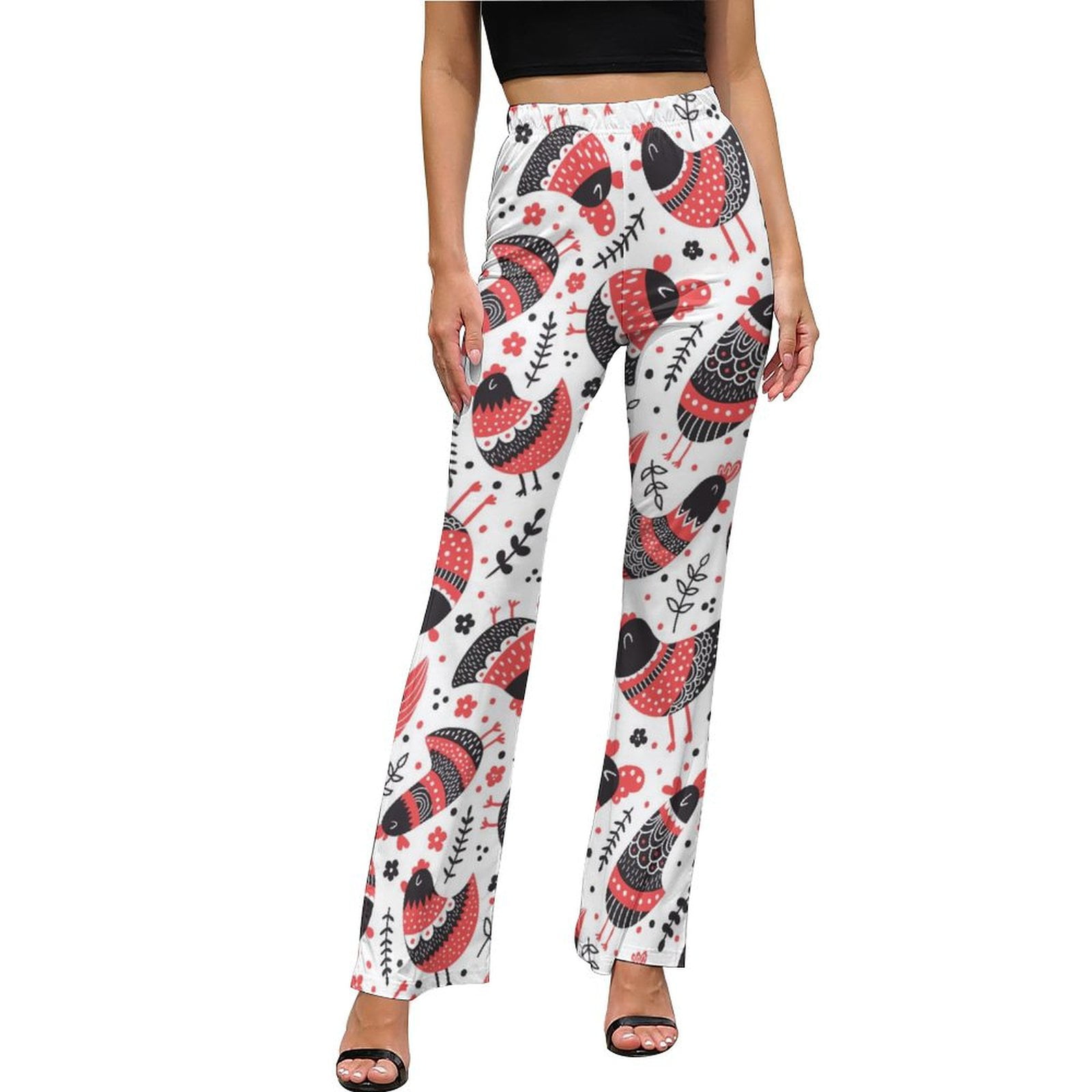 Flare Leggings for Women Cute Chickens High - Waisted Tummy Control ...