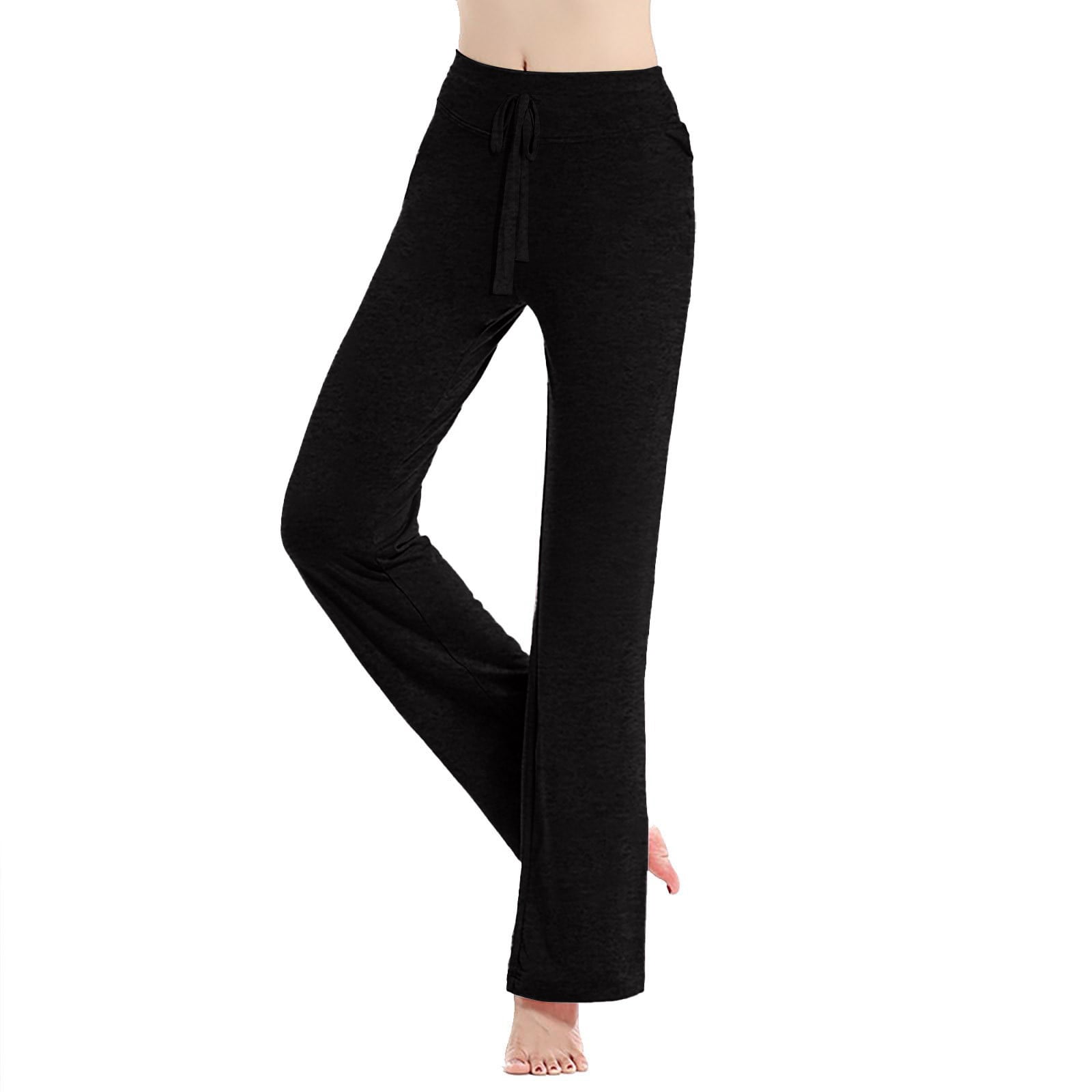 Flare Leggings for Women High Waist V Cross Bootcut Bell Bottoms ...